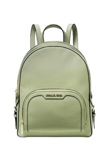 michael kors jaycee medium pebbled leather backpack (light sage)