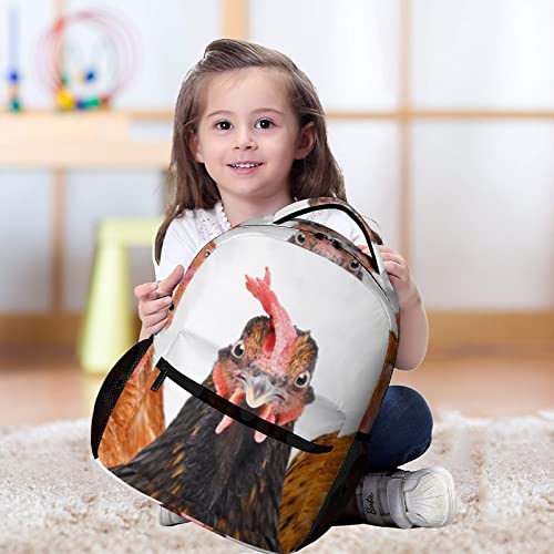 Niapessel Kids Backpack for School, Funny Three Chickens Pattern Students Bookbags School Bags Girls Boys