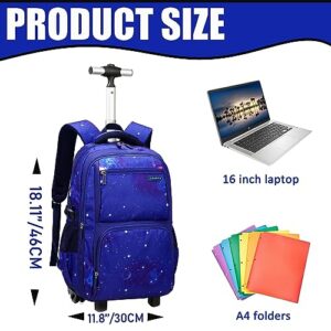 Oruiji Rolling Backpack for Boys Backpack with Wheels School Backpack with Wheels for Boys Wheeled School Bookgbag