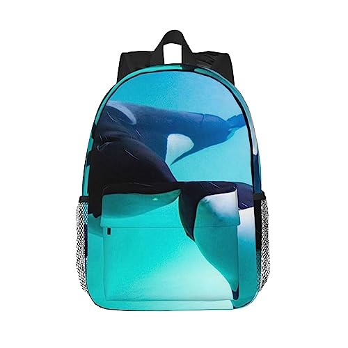 Killer Whale Printed Laptop Backpack For Women Travel Daypack Ergonomic Backpacks For Work Outdoor Sports