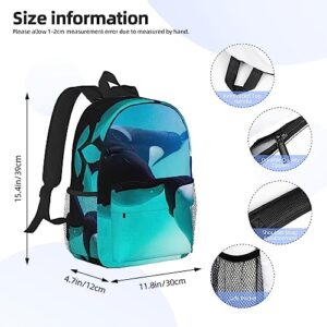 Killer Whale Printed Laptop Backpack For Women Travel Daypack Ergonomic Backpacks For Work Outdoor Sports