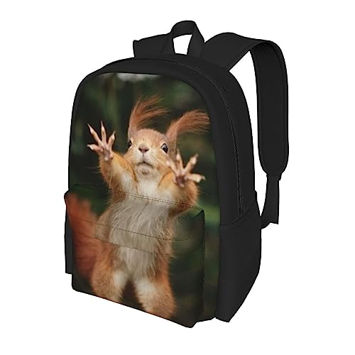 BAFAFA Squirrel Funny Animal Printed Lightweight Backpack Large Travel Backpack Sport Bag Casual Laptop Backpack