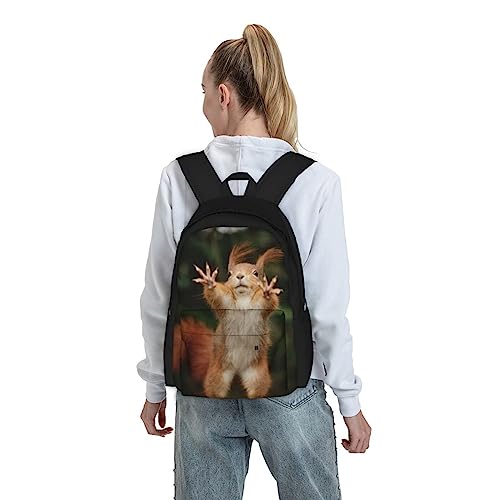 BAFAFA Squirrel Funny Animal Printed Lightweight Backpack Large Travel Backpack Sport Bag Casual Laptop Backpack