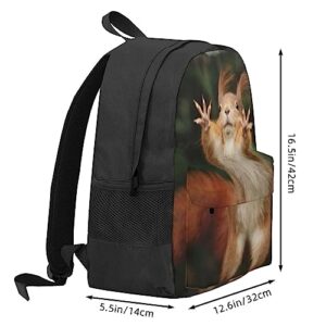 BAFAFA Squirrel Funny Animal Printed Lightweight Backpack Large Travel Backpack Sport Bag Casual Laptop Backpack