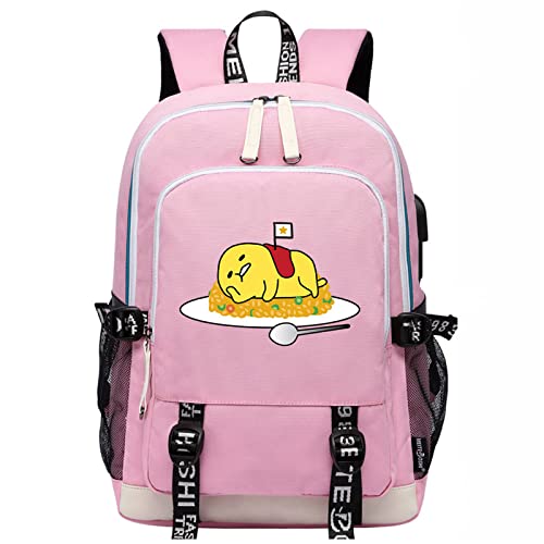 Piatek Youth Gudetama Daypack-Teens Wear Resistant Bookbag Lightweight Large Laptop Bag with USB Charging Port