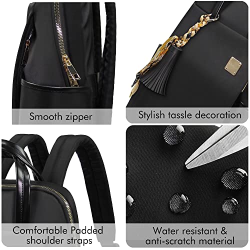 Kamlui Laptop Backpack Purse15.6 Inch16 for Women Business Work Commuter Fashion Carry on Rucsack Satchel Airplane Travel Essentials Accessories Black Laptop Bag