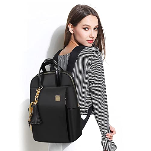 Kamlui Laptop Backpack Purse15.6 Inch16 for Women Business Work Commuter Fashion Carry on Rucsack Satchel Airplane Travel Essentials Accessories Black Laptop Bag