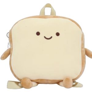 Toast Backpack - Spacious Soft Cute Plush Backpack with Adjustable Straps, for Travel and more (12" x 12")