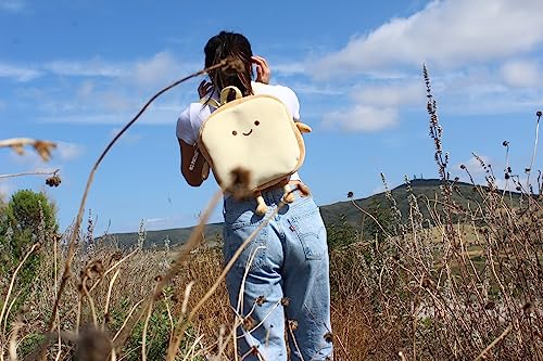 Toast Backpack - Spacious Soft Cute Plush Backpack with Adjustable Straps, for Travel and more (12" x 12")