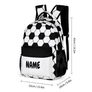 Aicihert Custom Football Texture Kid Backpack Personalized Kid's Name Text Children School Bag Customized Bookbag Backpack for Boys Girls Student