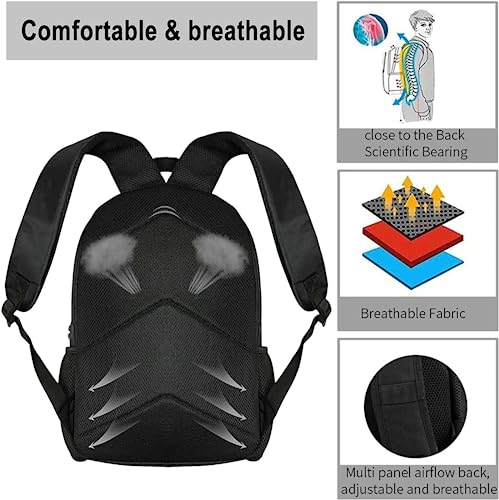 Oyb Unisex Anime Backpack 3d Printed Cartoon Bags Lightweight Large Casual Daypack Black5-16.5IN