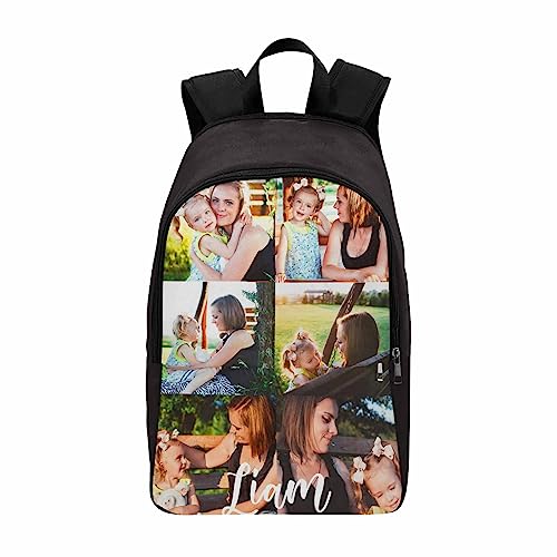 PGJoyer Personalized Text Image Backpack Customize Laptop Bag with Photo Casual Travel Backpack for Work Sports Birthday (style 1)