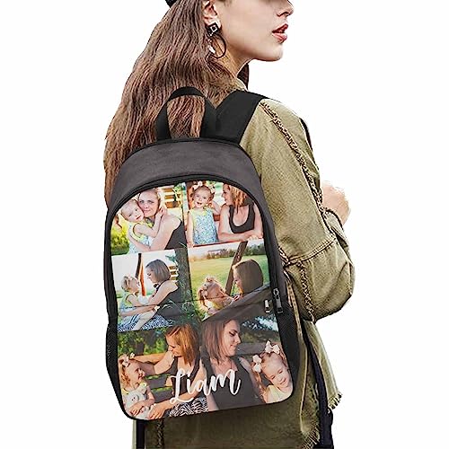 PGJoyer Personalized Text Image Backpack Customize Laptop Bag with Photo Casual Travel Backpack for Work Sports Birthday (style 1)