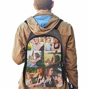 PGJoyer Personalized Text Image Backpack Customize Laptop Bag with Photo Casual Travel Backpack for Work Sports Birthday (style 1)