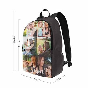 PGJoyer Personalized Text Image Backpack Customize Laptop Bag with Photo Casual Travel Backpack for Work Sports Birthday (style 1)