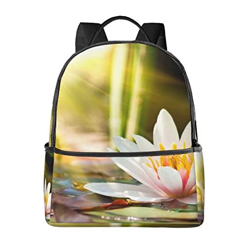 BAFAFA Lotus Blossom Printed Travel Backpack Business Work Bag Computer Bag Outdoor Sports Rucksack