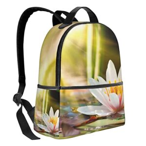 BAFAFA Lotus Blossom Printed Travel Backpack Business Work Bag Computer Bag Outdoor Sports Rucksack