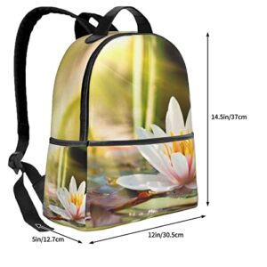 BAFAFA Lotus Blossom Printed Travel Backpack Business Work Bag Computer Bag Outdoor Sports Rucksack