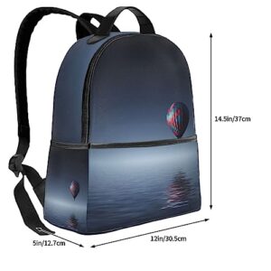 BAFAFA hot air balloon at night Printed Travel Backpack Business Work Bag Computer Bag Outdoor Sports Rucksack