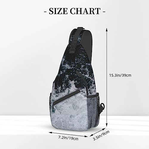 UNIOND Ocean Splash Foam Printed Sling Bag Adjustable Cross Chest Bag Shoulder Backpack for Outdoor Travel