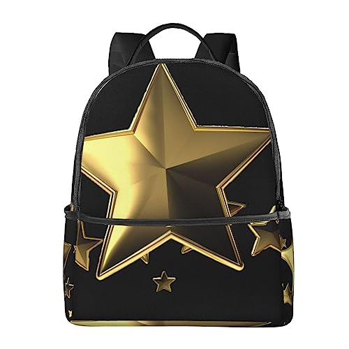 BAFAFA gold star Printed Travel Backpack Business Work Bag Computer Bag Outdoor Sports Rucksack