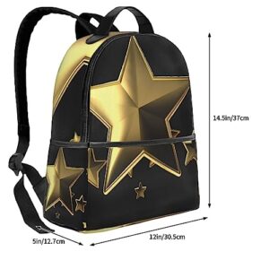 BAFAFA gold star Printed Travel Backpack Business Work Bag Computer Bag Outdoor Sports Rucksack