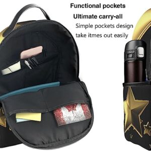 BAFAFA gold star Printed Travel Backpack Business Work Bag Computer Bag Outdoor Sports Rucksack