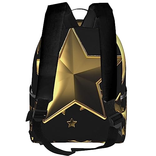 BAFAFA gold star Printed Travel Backpack Business Work Bag Computer Bag Outdoor Sports Rucksack