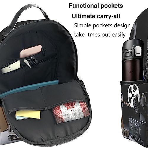 BAFAFA Projector Film Printed Travel Backpack Business Work Bag Computer Bag Outdoor Sports Rucksack