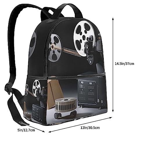 BAFAFA Projector Film Printed Travel Backpack Business Work Bag Computer Bag Outdoor Sports Rucksack