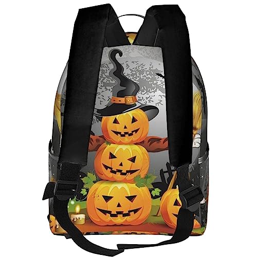 BAFAFA Halloween Pumpkins Printed Travel Backpack Business Work Bag Computer Bag Outdoor Sports Rucksack