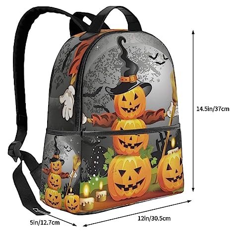 BAFAFA Halloween Pumpkins Printed Travel Backpack Business Work Bag Computer Bag Outdoor Sports Rucksack