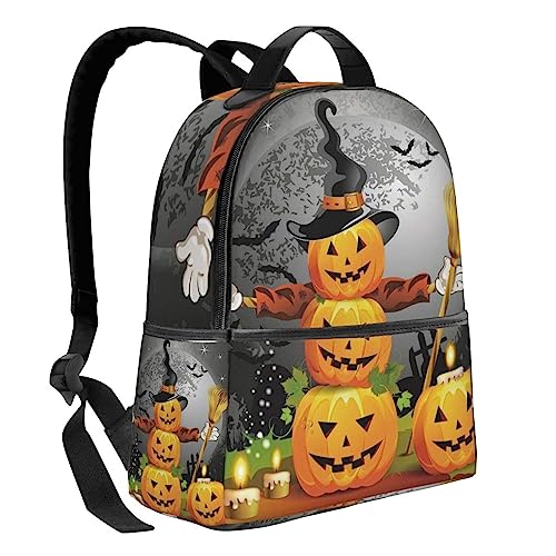 BAFAFA Halloween Pumpkins Printed Travel Backpack Business Work Bag Computer Bag Outdoor Sports Rucksack