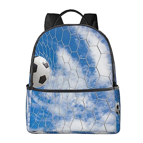 BAFAFA Football Blue-sky Printed Travel Backpack Business Work Bag Computer Bag Outdoor Sports Rucksack