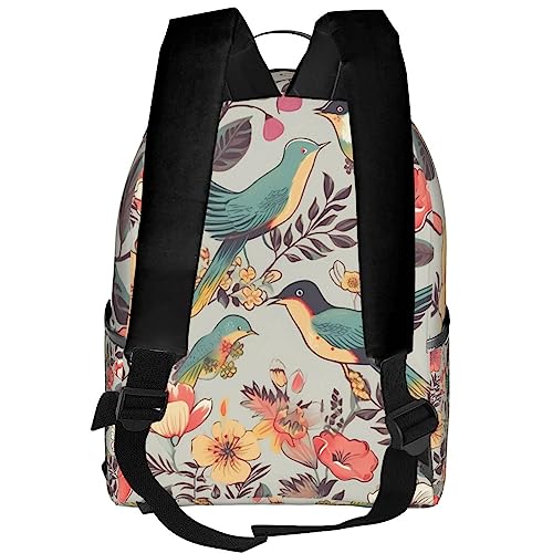 BAFAFA Bird and Flower Pattern Printed Travel Backpack Business Work Bag Computer Bag Outdoor Sports Rucksack