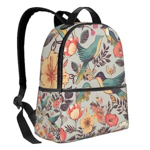 BAFAFA Bird and Flower Pattern Printed Travel Backpack Business Work Bag Computer Bag Outdoor Sports Rucksack