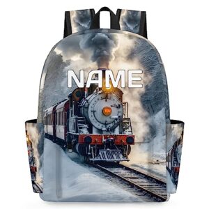 omfuns locomotive train customized kids backpack for boys girls winter transport personalized preschool toddler backpack kindergarten nursery bookbag travel children school bag