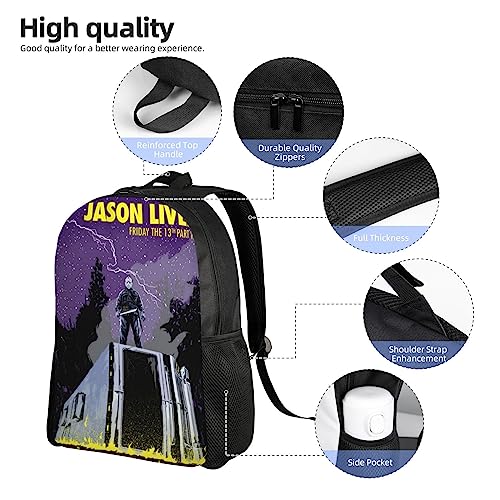 HEMKUNT Friday The 13th Part Vi Jason Backpack Men And Women Casual Fashion Lightweight Classic Backpack Tourist Black Bag