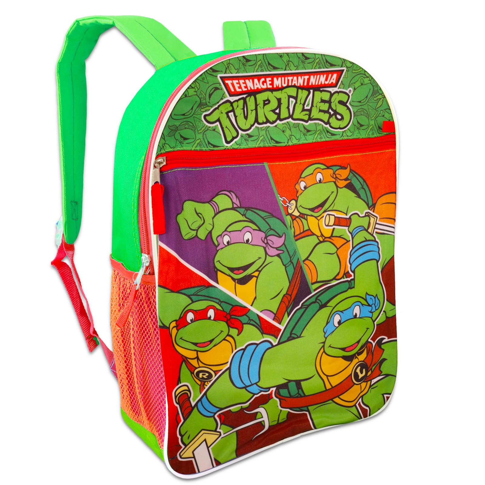 Teenage Mutant Ninja Turtles Backpack and Lunch Bag Set - Bundle with TMNT Backpack for Boys, Lunch Box, Water Bottle, Stickers, More | TMNT School Bag