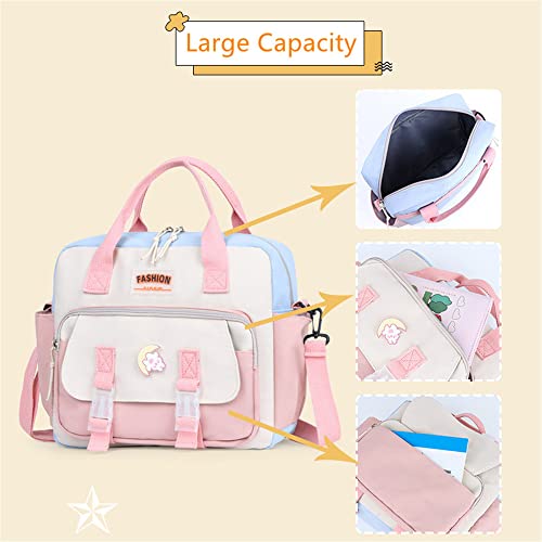 JELLYEA Kawaii Backpack Cute Tote Bag and Pencil Bag Pouch School Shoulder Bag Teens Bookbag Middle Aesthetic Backpack