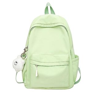 unicold kawaii backpack with cute accessories large capacity aesthetic retro bag (green)