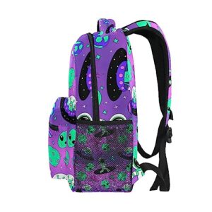 Backpack for Girl, Cute Astronauts and Alien in Space School Bookbag for Kids Elementary 3rd 4th 5th Grade