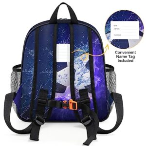 lakefvgk Cool Fire Soccer Toddler Backpack for Boys 3-8 Kindergarten Backpack Padded Back & Adjustable Strap Backpack for Kids Ideal for School & Travel Backpacks