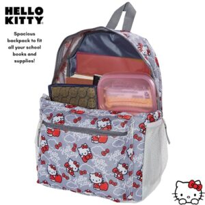 Fast Forward Hello Kitty Backpack for Girls, 16 inch, Red and Grey