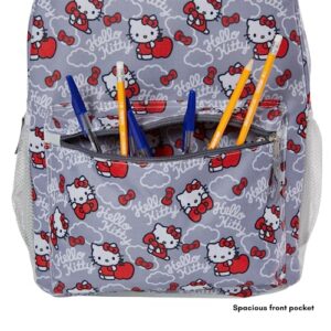 Fast Forward Hello Kitty Backpack for Girls, 16 inch, Red and Grey