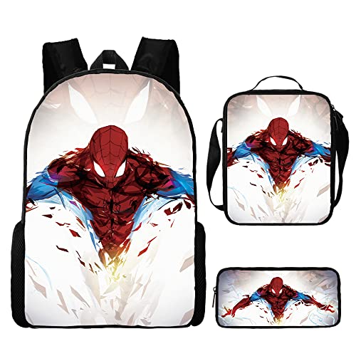 KNEPH School Trip Backpack for Boys and Girls 3d Comics 17 Inch lightweight waterproof kids backpackBlack2