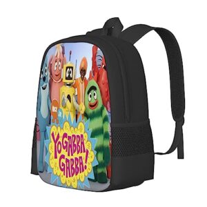 Pobecan Yo Gabba Anime Gabba! Backpack Large Capacity Leisure Travel Backpack Book Bag Outgoing Daypack 12.5x5.5x16.5 inch