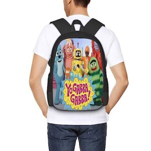 Pobecan Yo Gabba Anime Gabba! Backpack Large Capacity Leisure Travel Backpack Book Bag Outgoing Daypack 12.5x5.5x16.5 inch