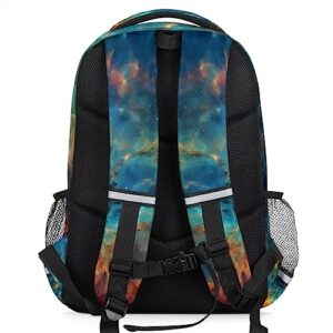 FZDXZJJ Custom Name Backpack for Boys Girls Teens Mystic Nebula Personalized 16 Inch Kids Backpack Universe Space Middle Schoolbag Primary Elementary Student Bookbag for Back to School Gift