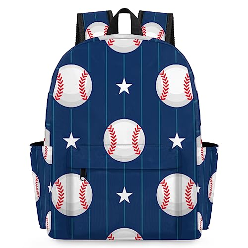 Bardic Backpack for Kids Kindergarten Boys Girls Backpack Metal Double Zipper Lightweight School Bookbag Travel Backpack - Baseball Pattern